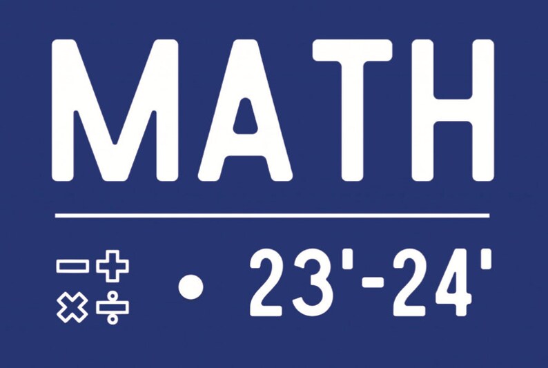 23' - 24' Minimalist Math Label for PDF, Folders, Binders | Simple PNG ...