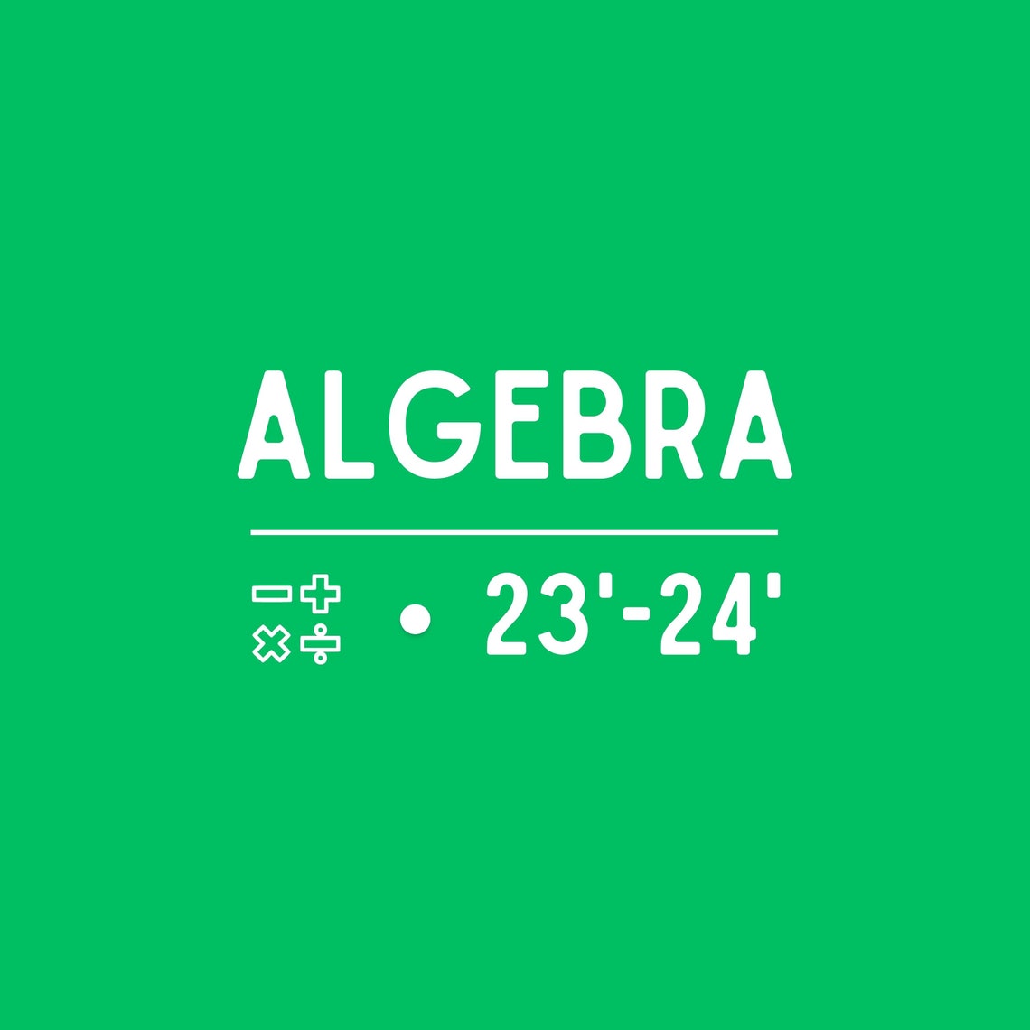 23' 24' Minimalist Algebra Label for PDF, Folders, Binders Simple PNG ...