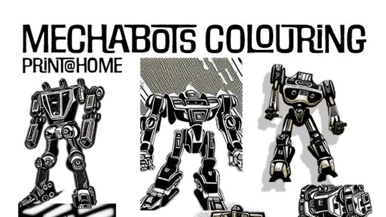 Colouring Pages Digital Download of Mecha Robots Colouring Bundle PDF ...
