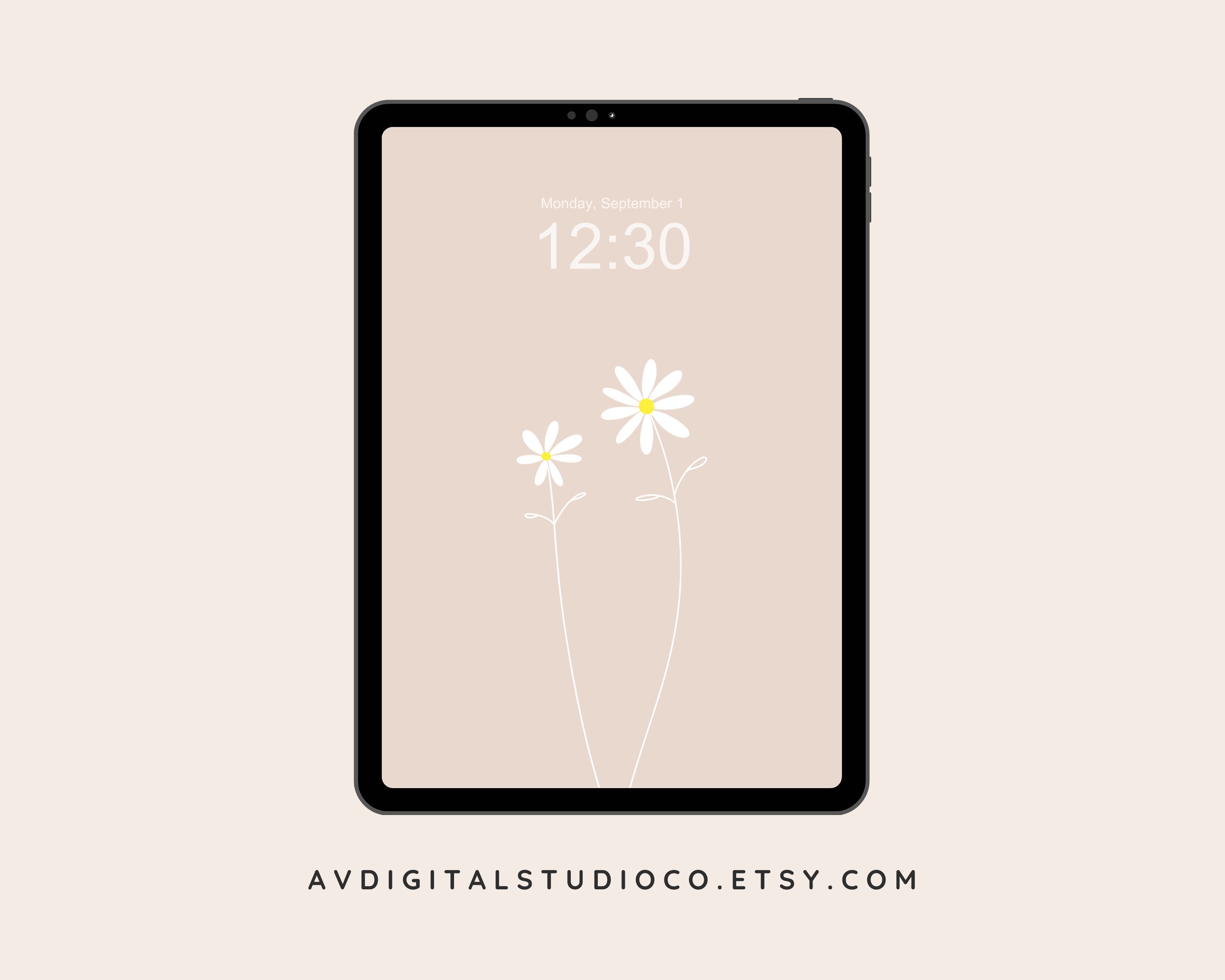 Daisies Tablet Wallpaper - Home Screen - Lock Screen - Floral - Minimal ...