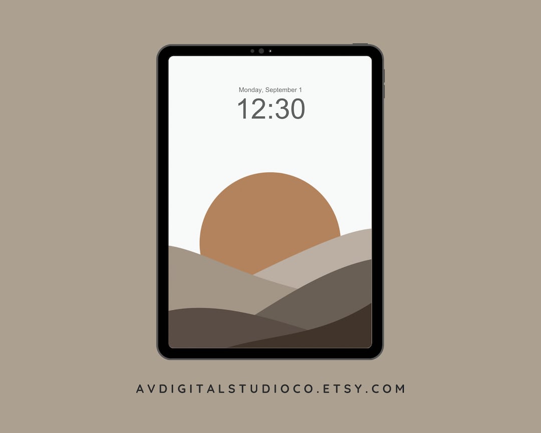 Abstract Sunset Tablet Wallpaper Home Screen Lock Screen Neutral ...