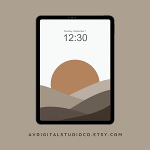 Abstract Sunset Tablet Wallpaper Home Screen Lock Screen Neutral ...