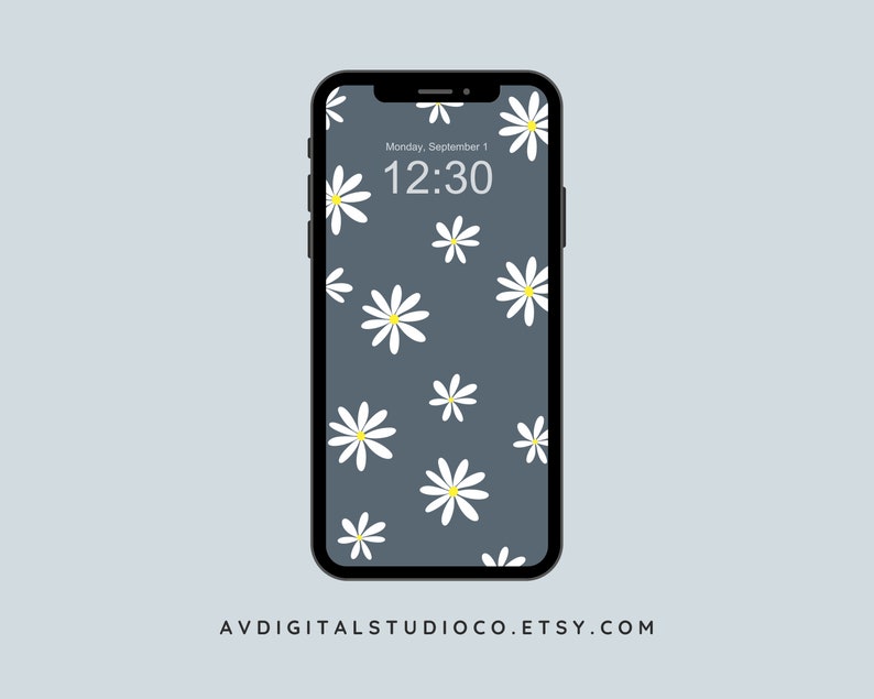 Daisy Phone Wallpaper Home Screen Lock Screen Floral Minimal Cute Girly ...