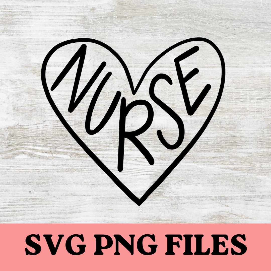 Nurse Hand Drawn Svg Png File With Heart - Etsy