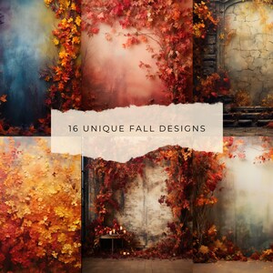 16 Autumn Inspired Digital Backdrops, Fall Studio Props for Photography ...