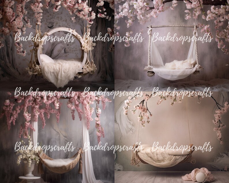 Newborn Digital Cherry Blossom Backdrops 8 Newborn Digital - Etsy
