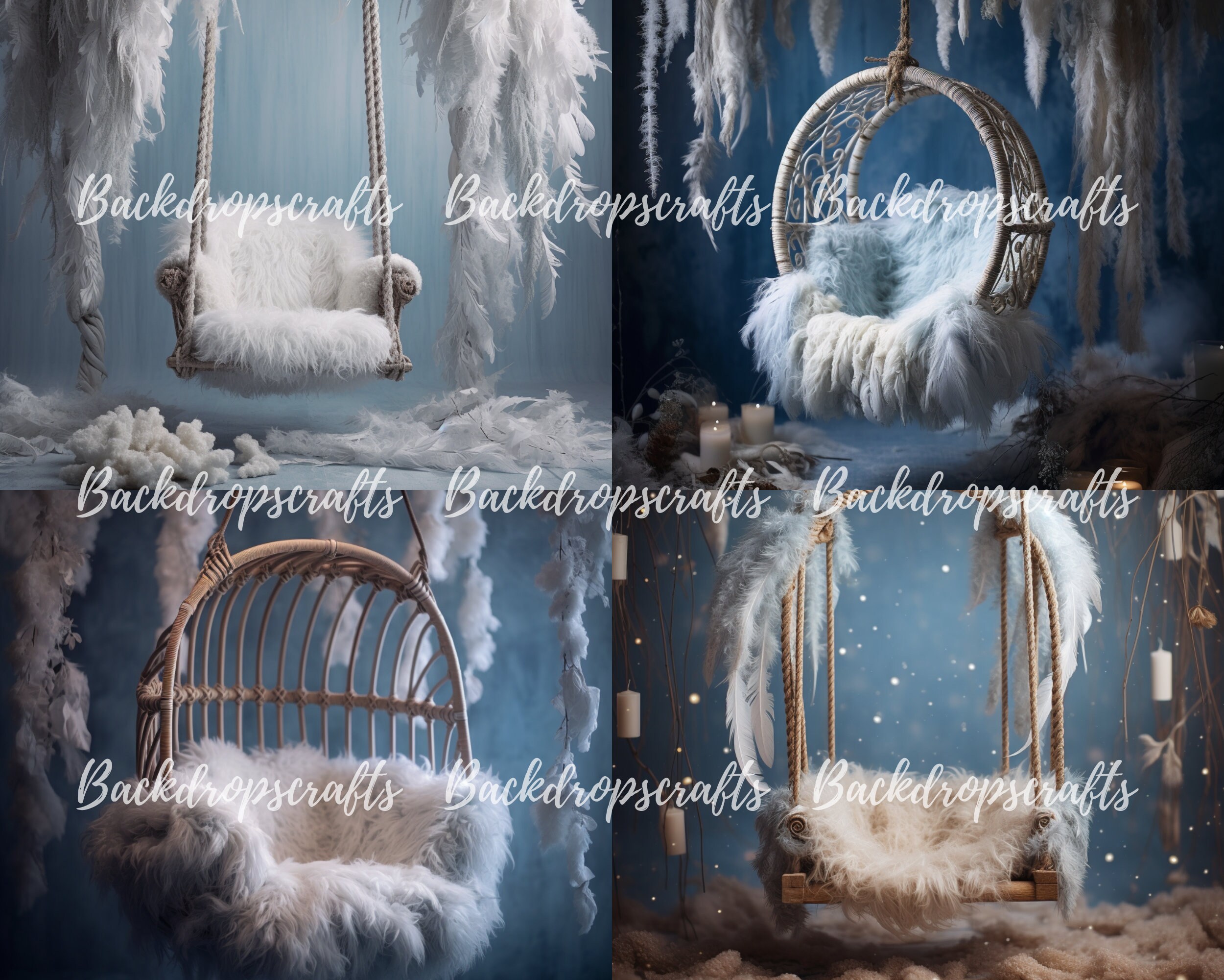 Christmas Snow Swing Digital Backdrop Xmas Holiday Photo - Etsy