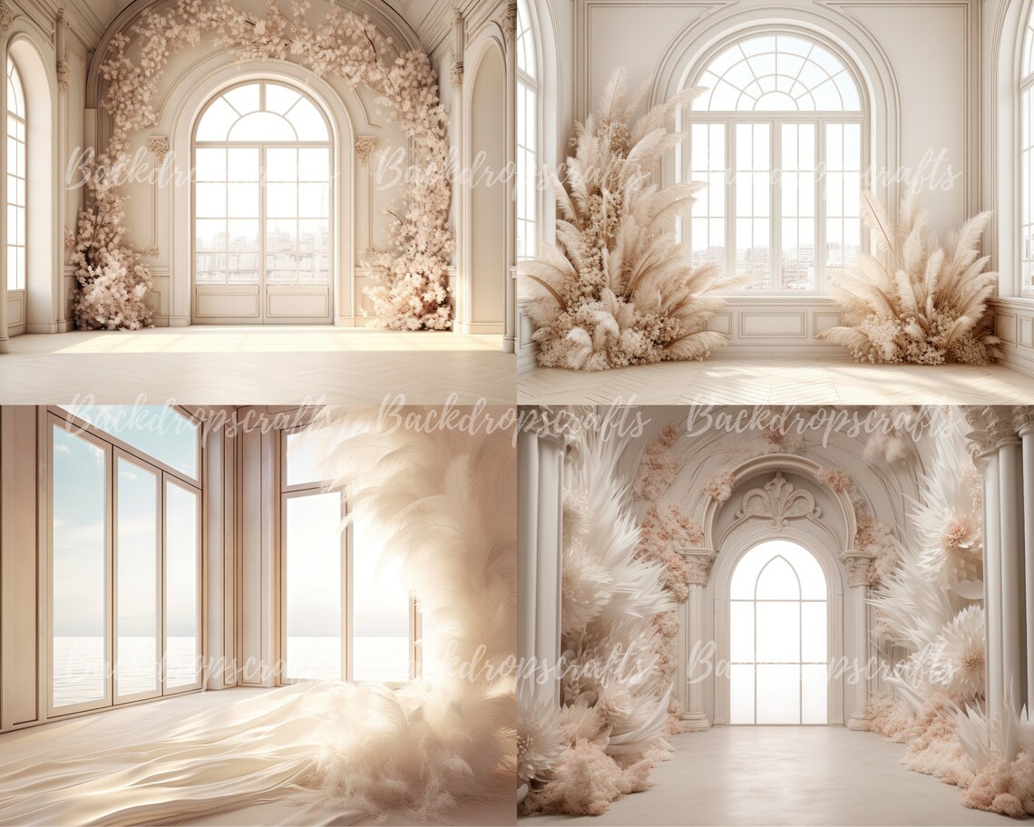 16 Boho White Rooms Digital Backdrops Stunning White Room - Etsy