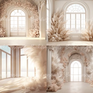 16 Boho White Rooms Digital Backdrops, Stunning White Room Backgrounds ...