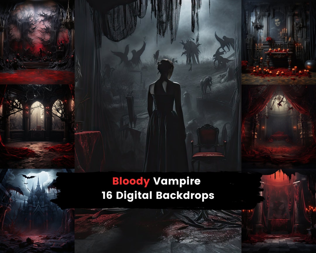 Vampire Digital Backdrops, Dark Room Photography for Halloween, Moody ...