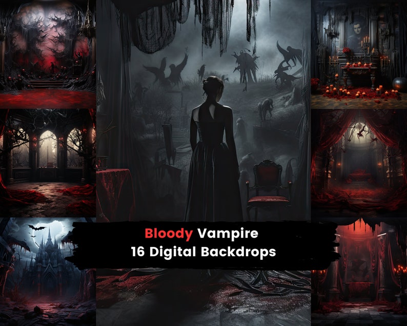 Vampire Digital Backdrops Dark Room Photography for - Etsy