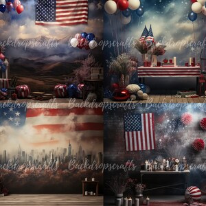 4th of July Digital Backdrops Mega Bundle Patriot Holiday Independence ...