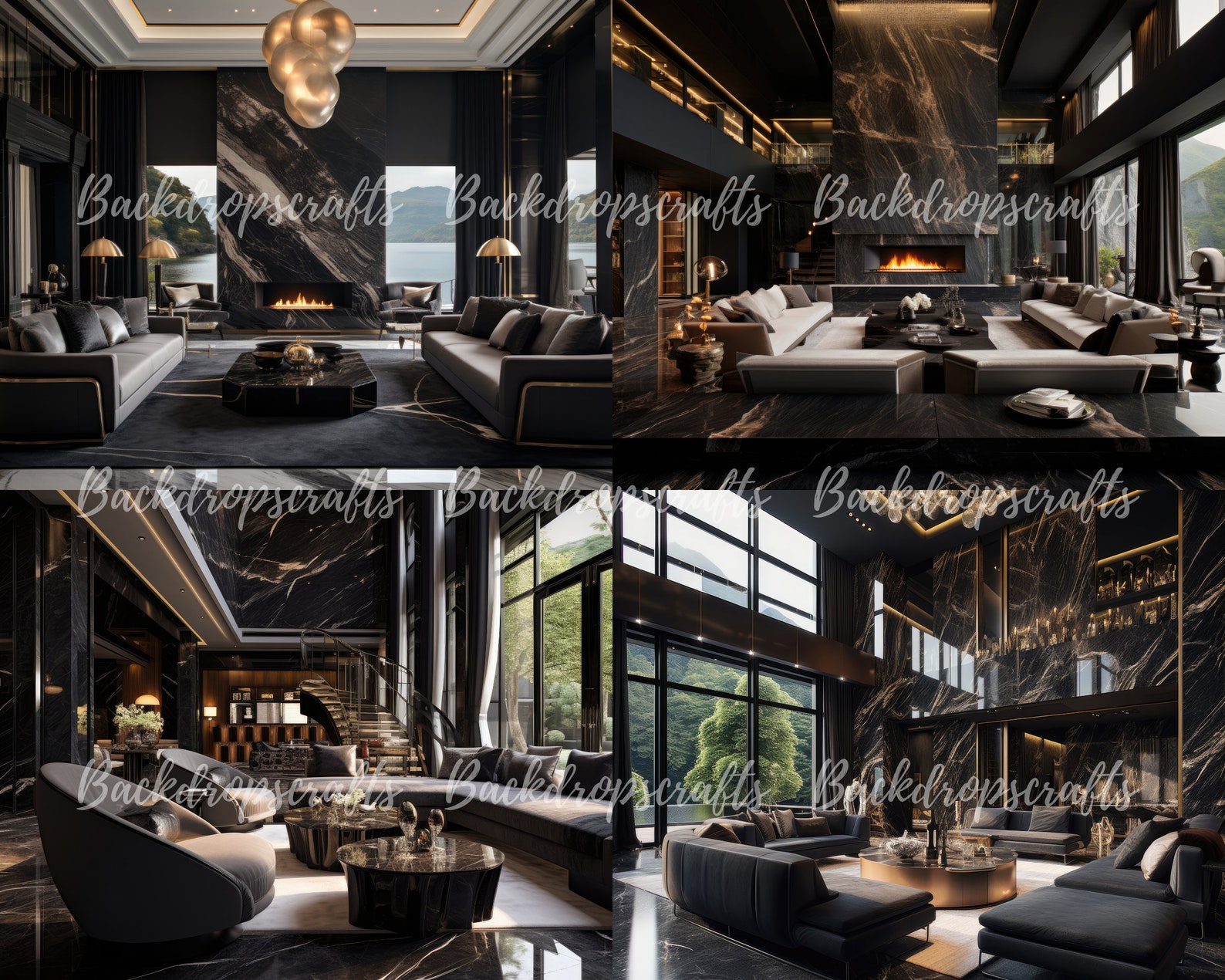 16 X Digital Backgrounds for Zoom Virtual Background Dark - Etsy