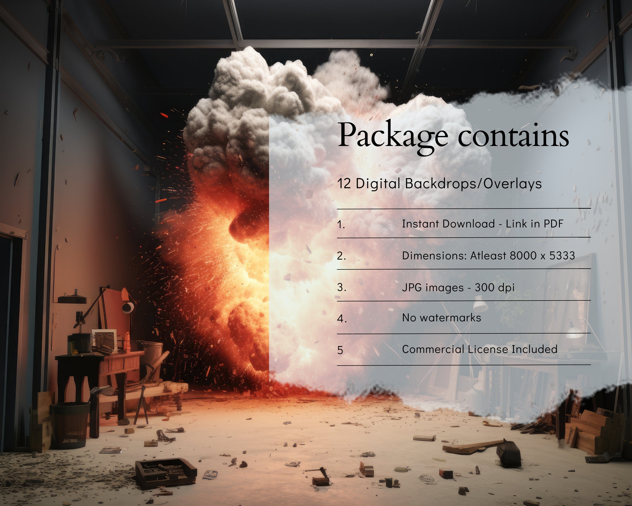 Explosive Studio Room Digital Backdrop | 12 Oppenheimer Themed ...