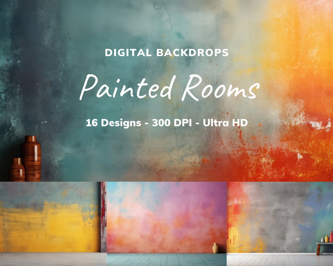 16 X Studio Digital Backdrops, Paint Studio Concrete Room Textures ...