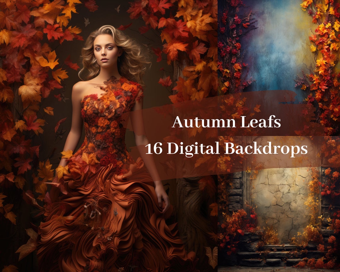 16 Autumn Inspired Digital Backdrops, Fall Studio Props for Photography ...
