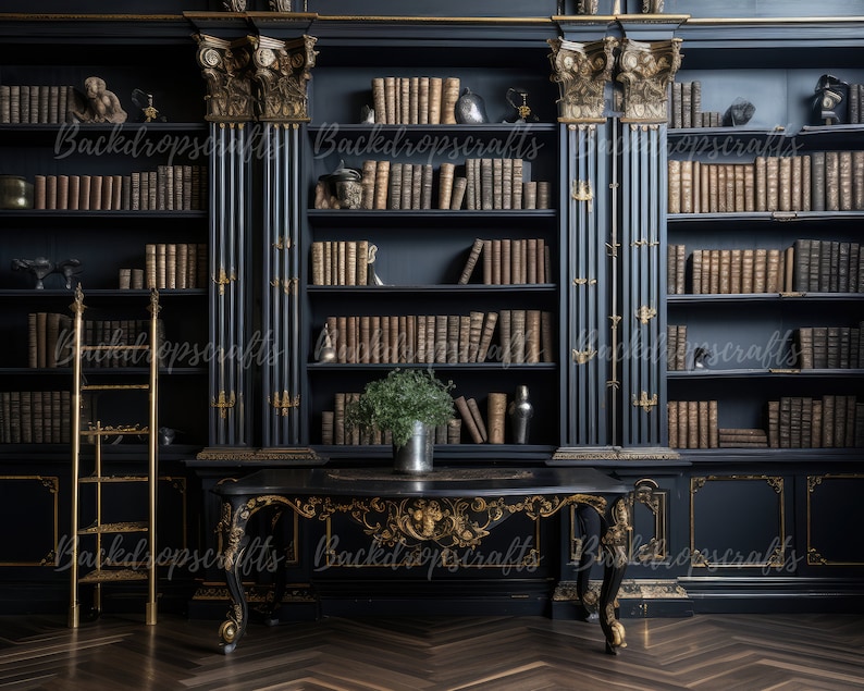 12 Zoom Background, Dark Library Virtual Zoom Backdrop, Microsoft Teams ...