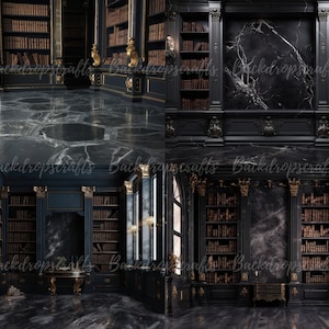 12 Zoom Background, Dark Library Virtual Zoom Backdrop, Microsoft Teams ...