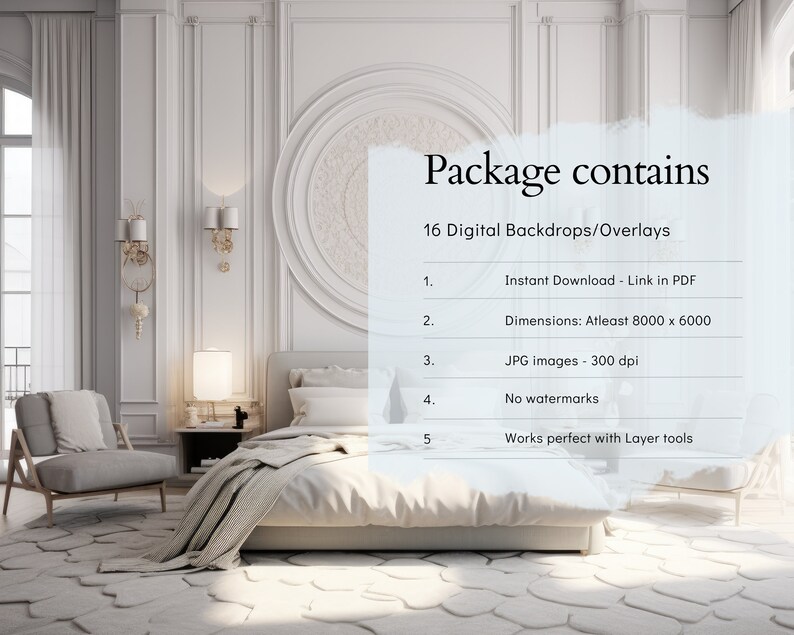 Luxury White Bedroom Digital Backdrops, Maternity Photography (16 JPG Files) - Etsy