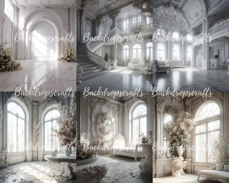 30 Digital Backdrops Stunning White Room Photoshop Overlays - Etsy