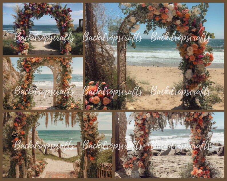 32 Boho Beach Arch Digital Backdrops Outdoor Maternity - Etsy
