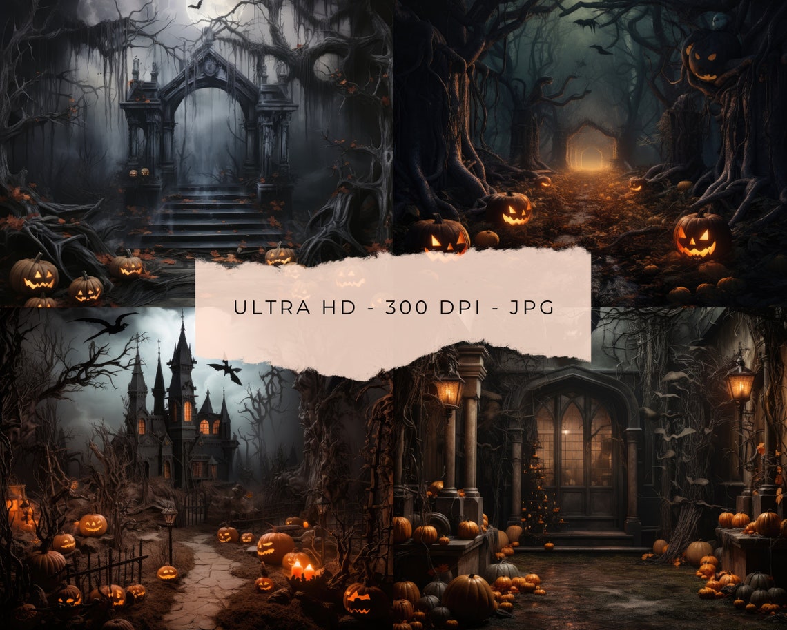 16 Halloween Backdrops Horror Scary Digital Backdrops - Etsy