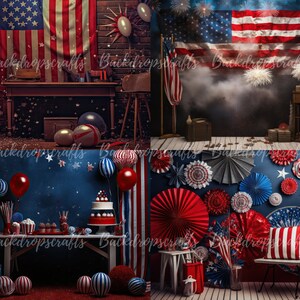 4th of July Digital Backdrops Mega Bundle Patriot Holiday Independence ...