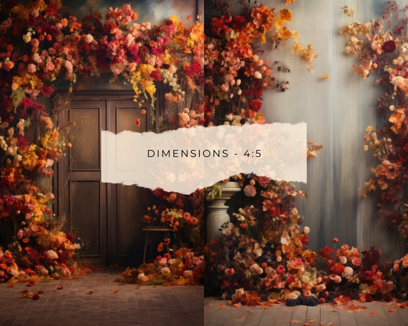 16 Autumn Inspired Digital Backdrops, Fall Studio Props for Photography ...
