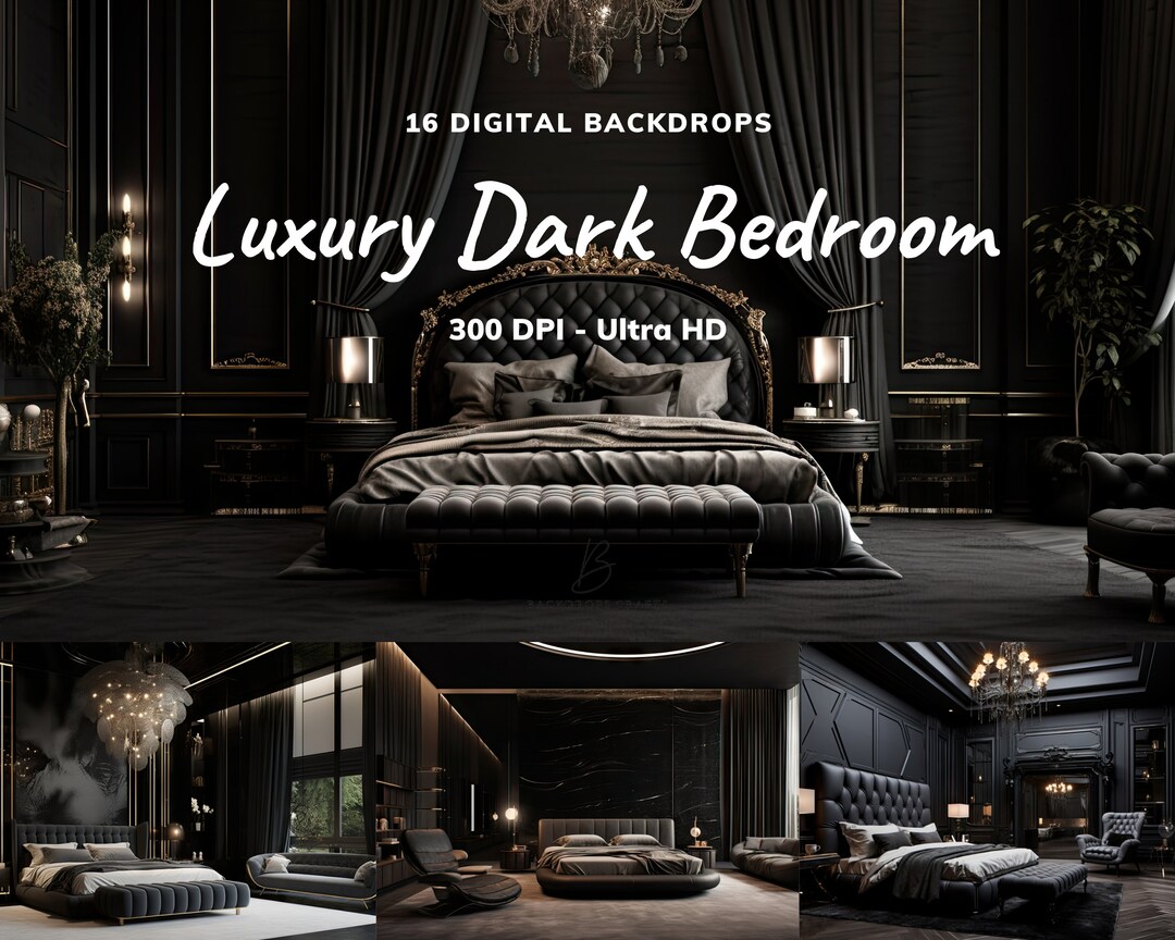 16 X Digital Zoom Backgrounds, Dark Digital Backdrops Bedrooms Mansions ...
