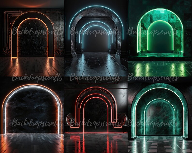 30 Digital Backdrops Stunning Neon Room Photoshop Overlays - Etsy
