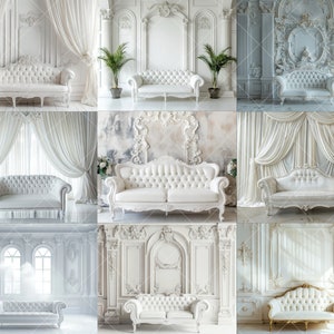 White Sofa Digital Backgrounds, Perfect for Family Portrait Photography ...