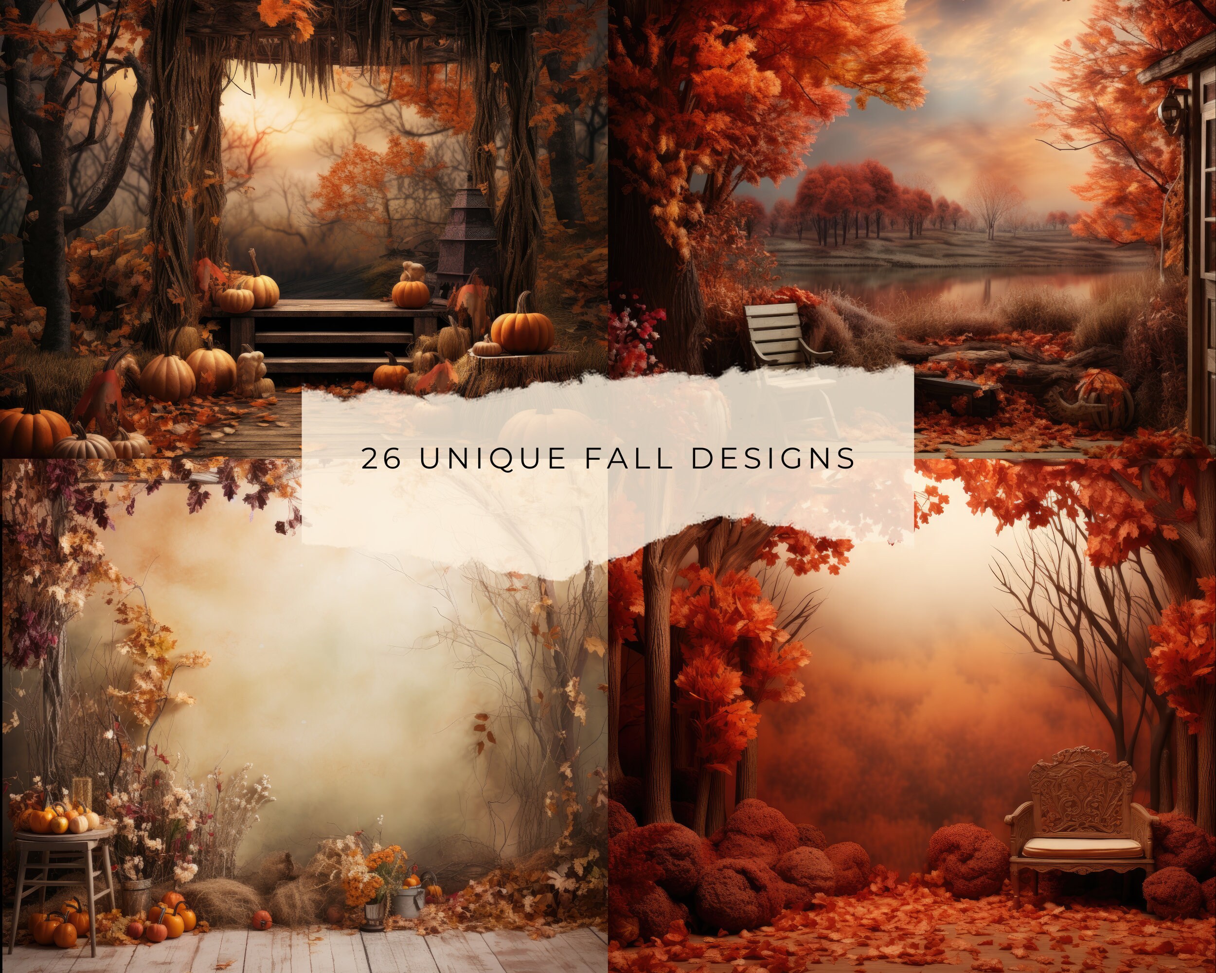 Autumn Digital Backdrops, 26 Stunning Fall Backgrounds, Autumn Mockups ...