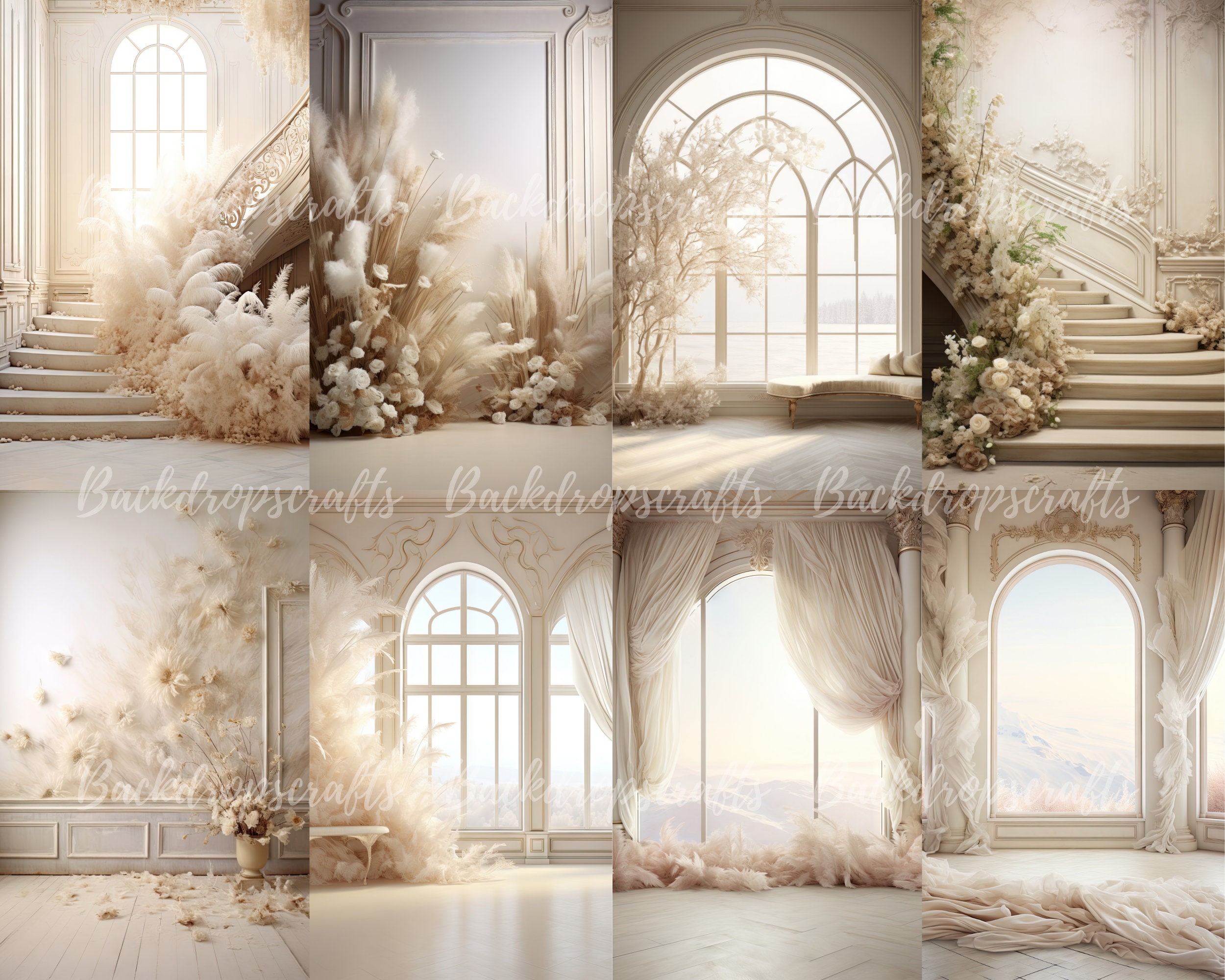 16 Boho White Rooms Digital Backdrops Stunning White Room - Etsy