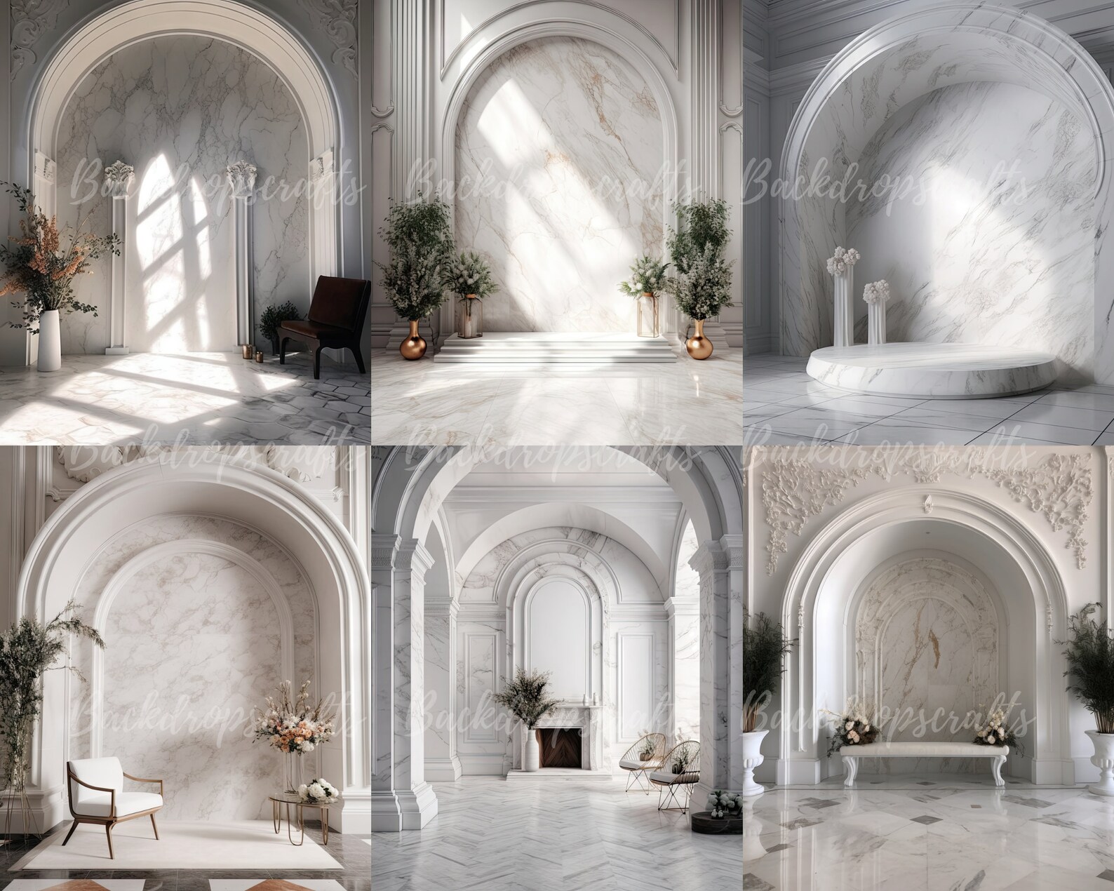 30 Elegant White Arched Room Backdrop Digital Backdrops - Etsy