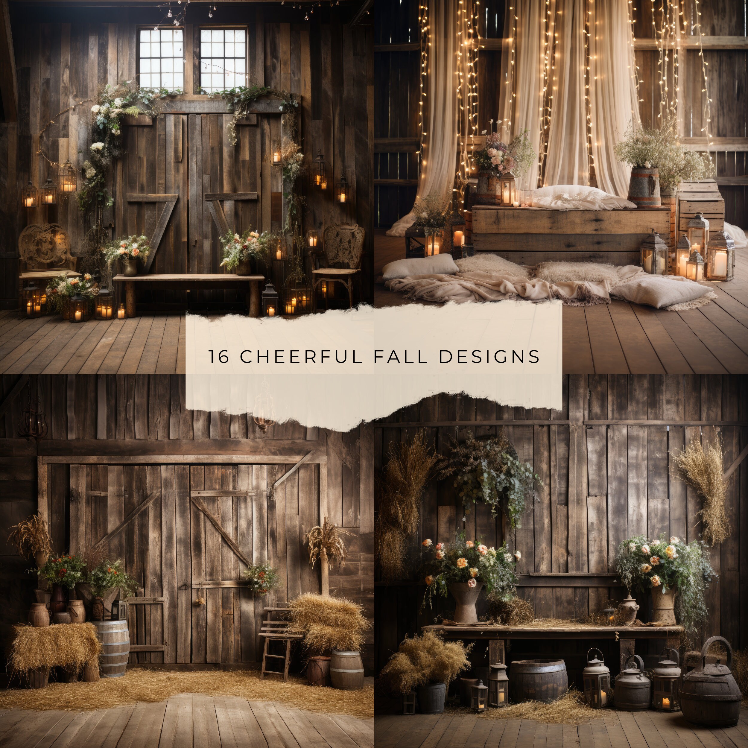 16 Autumn Inspired Rustic Barns Cozy Digital Backdrops for - Etsy