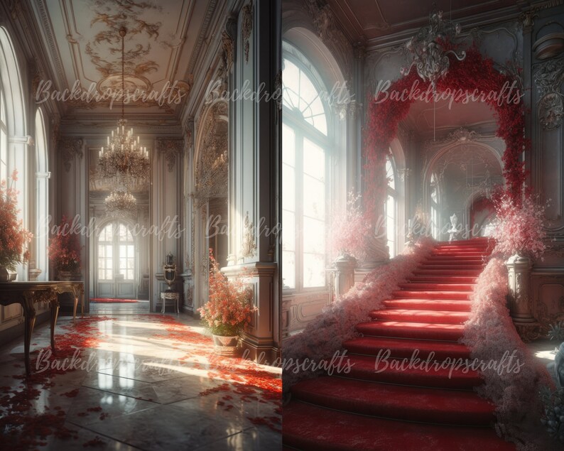 20 Digital Backdrops Romantic Room Photoshop Overlays Red - Etsy