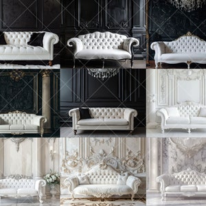 White Sofa Digital Backgrounds, Perfect for Family Portrait Photography ...