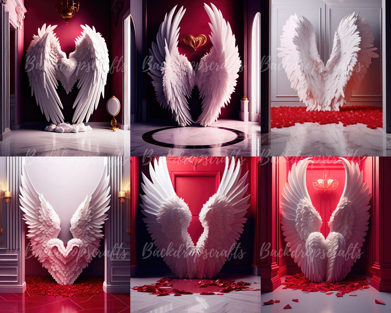20 Romantic Angel Wings Digital Backdrops Love Backgrounds - Etsy