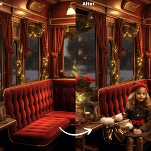 30 Christmas Polar Express Digital Backdrops, Digital Christmas Bundle ...