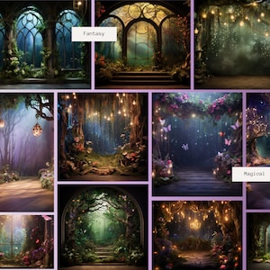 Enchanted Forest Digital Backdrops, Magical Background for Children ...
