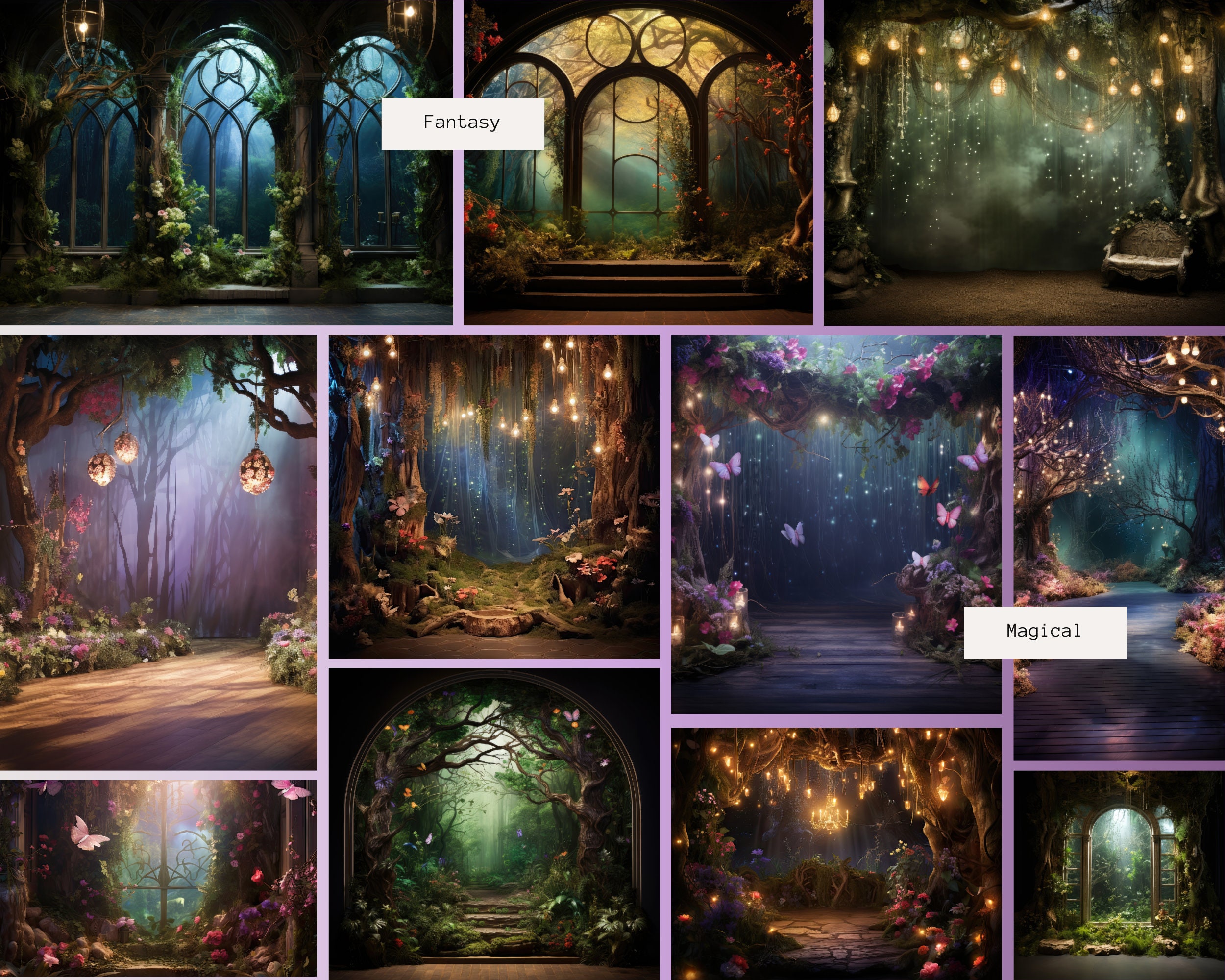 Enchanted Forest Digital Backdrops, Magical Background for Children ...