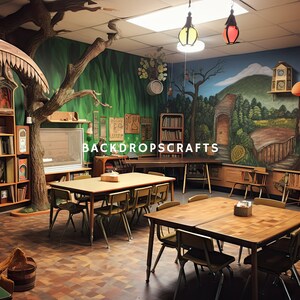 Back to School Digital Backdrops, Elementary Backgrounds for Children ...