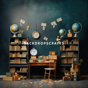 Back to School Digital Backdrops, Middle School Backgrounds for ...