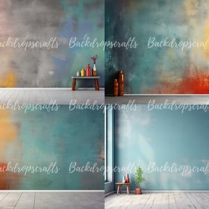 16 X Studio Digital Backdrops, Paint Studio Concrete Room Textures ...
