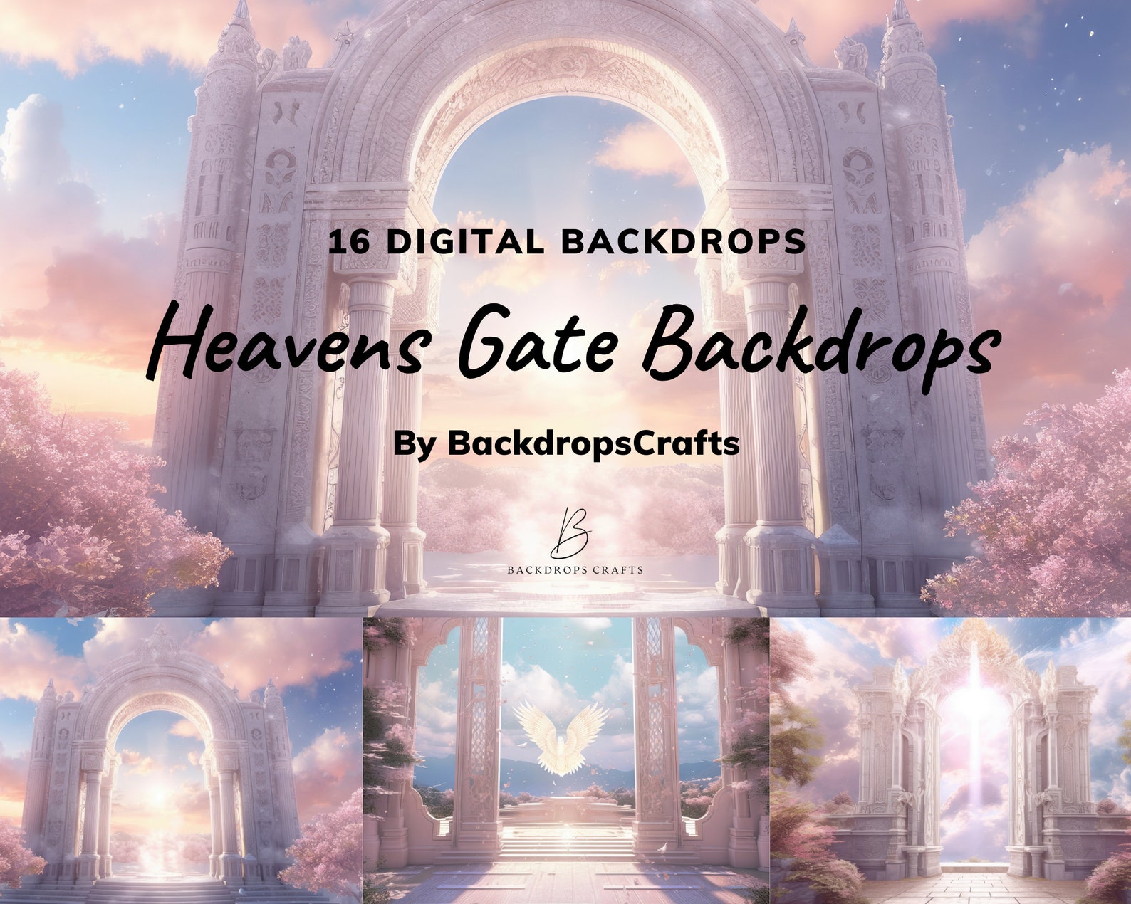 16 X Heavens Gate Digital Backdrop, Stairway to Heaven Template, Rest ...