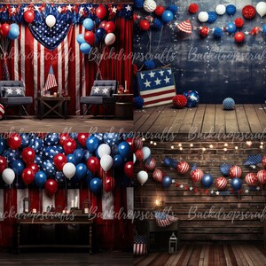 4th of July Digital Backdrops Mega Bundle Patriot Holiday Independence ...