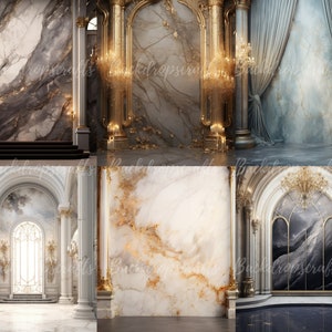 30 Fine Arts Textured Digital Backdrops, Elegant Marmer Rooms Digital ...
