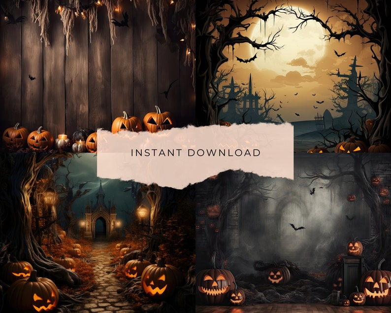 16 Halloween Backdrops Horror Scary Digital Backdrops - Etsy