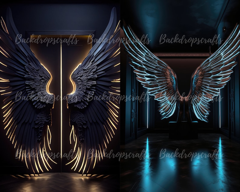 20 Digital Backdrops, Angel Wings Digital Backgrounds, Photography ...