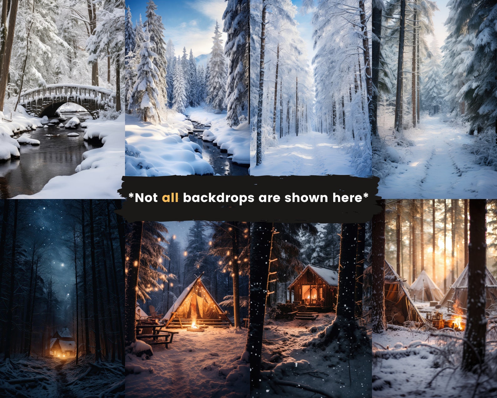 26 Winter Christmas Digital Backdrops, Portraits Backgrounds, Christmas ...
